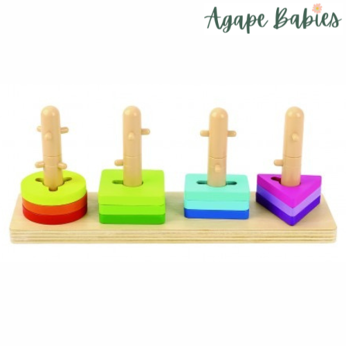 Montessori Educative Learning Wooden Geometric Block Sorter Activity T