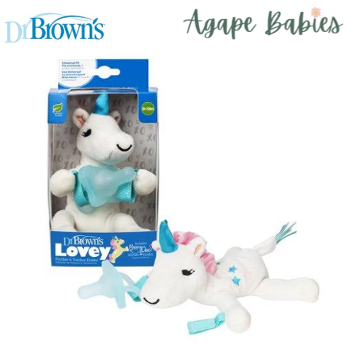 Dr Brown's Franny the Fox Lovey w/ Aqua One-Piece Pacifier | Agape ...