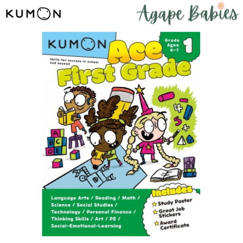 Kumon Ace First Grade - Includes Study Poster, Stickers and Award Cert