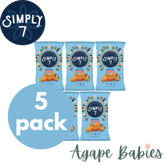 [5 Pack] Simply 7 Bean Pops- Sweet Chilli, 99g Exp: 05/24